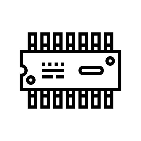 Ic Chip Electronic Component Line Icon Vector Illustration 24131126 Vector Art At Vecteezy