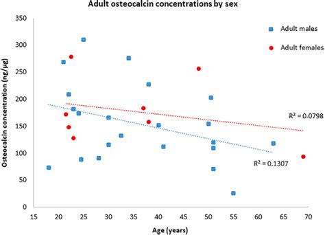 Distribution Of Adult Osteocalcin Concentrations Divided By Sex
