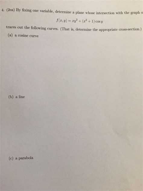 Solved Ea Determine An Equation For The Intersection Chegg Com