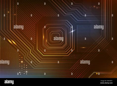 Brown Futuristic Microchip Background Vector Data Digital