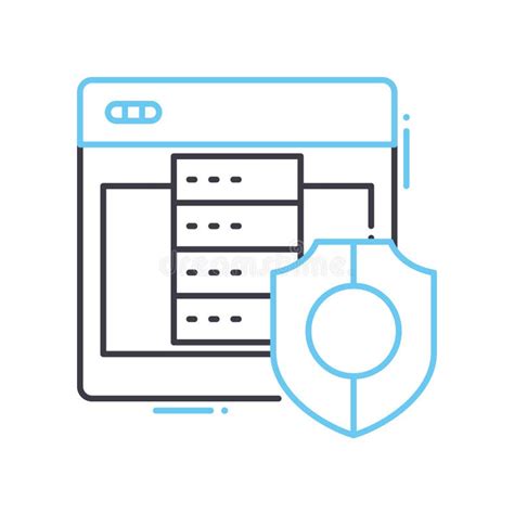 Data Protection Line Icon Outline Symbol Vector Illustration Concept