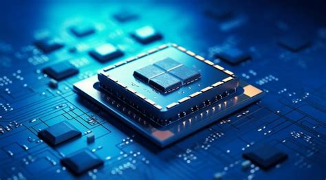 Premium Photo A Square Shaped Chip On A Blue Background