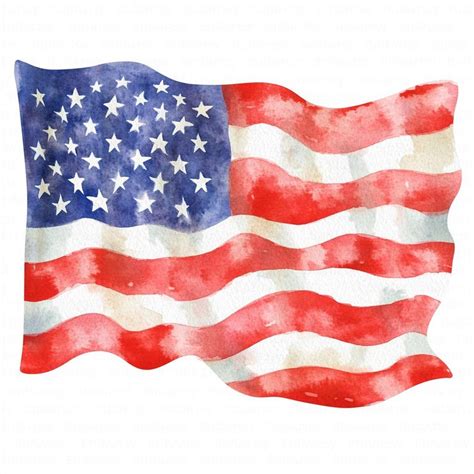 11 Usa Flag Patriotic Clipart American Flag Printable Watercolor