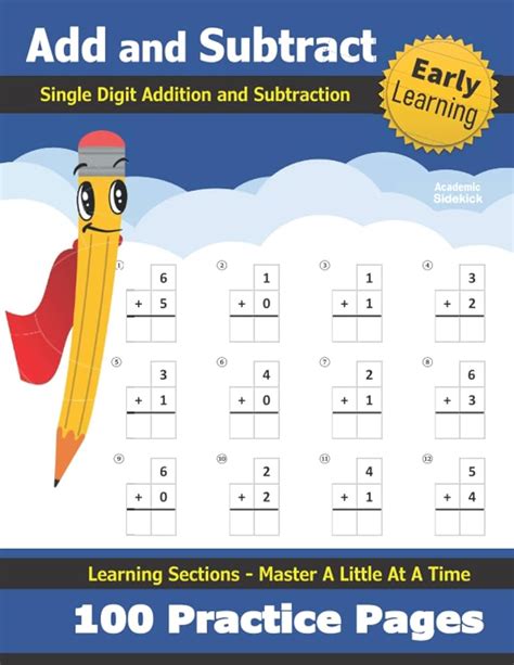 Single Digit Addition And Subtraction Practice Workbook 100