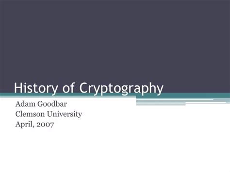 PPT History Of Cryptography PowerPoint Presentation Free Download ID