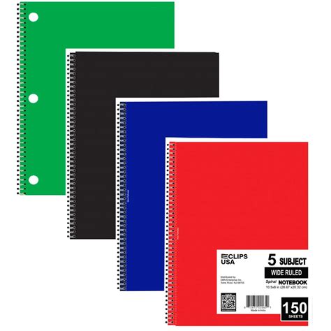 Subject Notebook Sheets Wide Ruled Assorted Colors NRS Marketplace