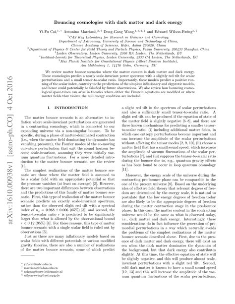 Pdf Bouncing Cosmologies With Dark Matter And Dark Energy