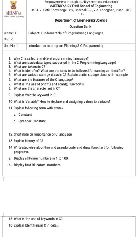 1 Why C Is Called A Mid Level Programming Language 2 What Are Basic