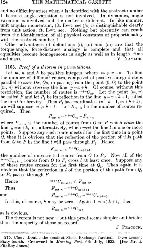 1103 Proof Of A Theorem In Permutations The Mathematical Gazette Cambridge Core