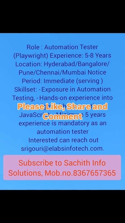 Hiring For Automation Tester Testingjobs Automationtesting Youtube