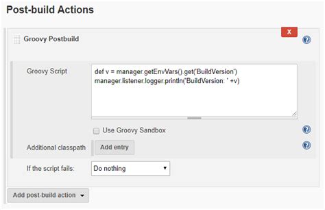 Build Jenkins Groovy Postbuild Script Can T Access Injected