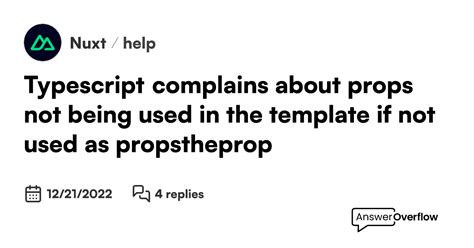 Typescript Complains About Props Not Being Used In The Template If Not