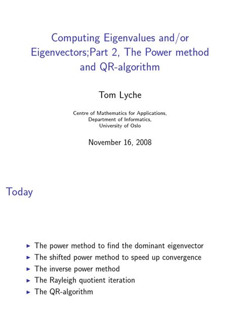 Chap 20 Slides Pdf Eigenvalues And Eigenvectors Mathematics Of Computing