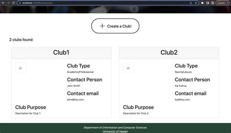 Make Browseclubs Page Display All The Clubs From The Database · Issue