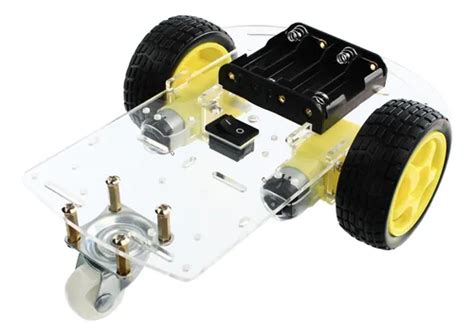 Carrinho Arduino Robô 2wd 200rpm Acrílico 2mm Kit Chassi Frete Grátis