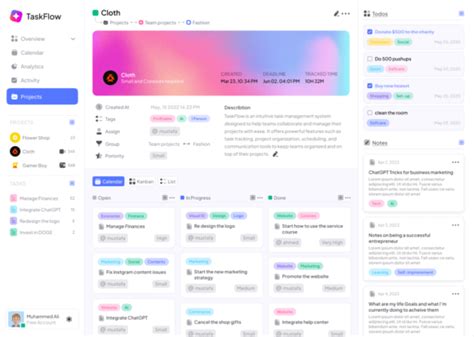 Task Flow Free Dashboard UI For Project Management Freebiesbug
