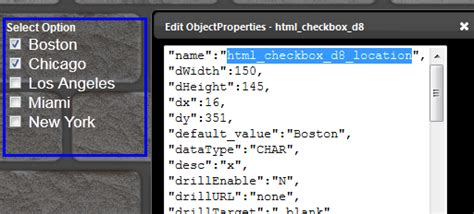 Create Dashboard Checkbox Control InfoCaptor AI