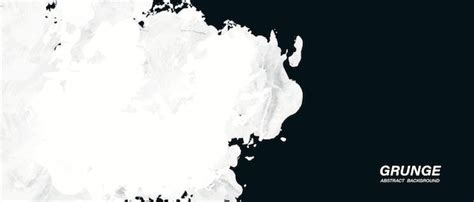 흑인과 백인 추상 그런 지 페인트 질감 배경 프리미엄 벡터