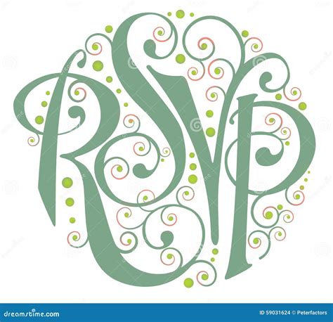 Rsvp Stock Vector Illustration Of Rsvp White Typescript 59031624