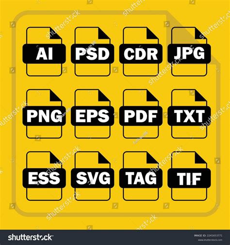 Beautiful File Format Icons Chart Psd Stock Vector Royalty Free 2241653771 Shutterstock