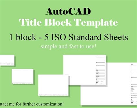 Autocad Title Block Template 1 Block 5 Iso Standard Sheets Architecture Projects Template