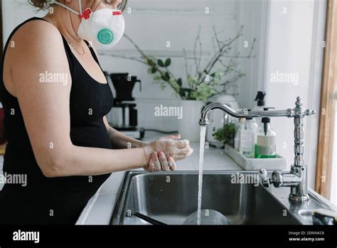 Woman Washing Her Hands Stock Photo Alamy