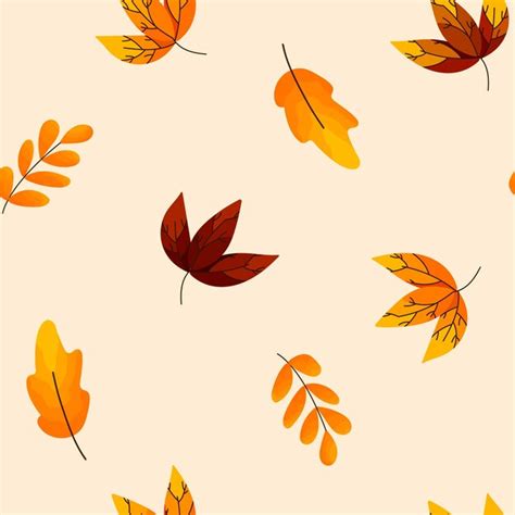 Premium Vector Autumn Seamless Vector Pattern Seamless Background With Fall Leaves