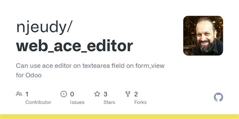 Github Njeudywebaceeditor Can Use Ace Editor On Textearea Field On Formview For Odoo