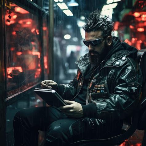 Premium Ai Image Photo Of A Realistic Cyberpunk Hacker