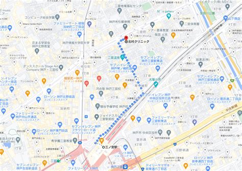 アクセス地図駐車場 神戸三宮北村クリニック