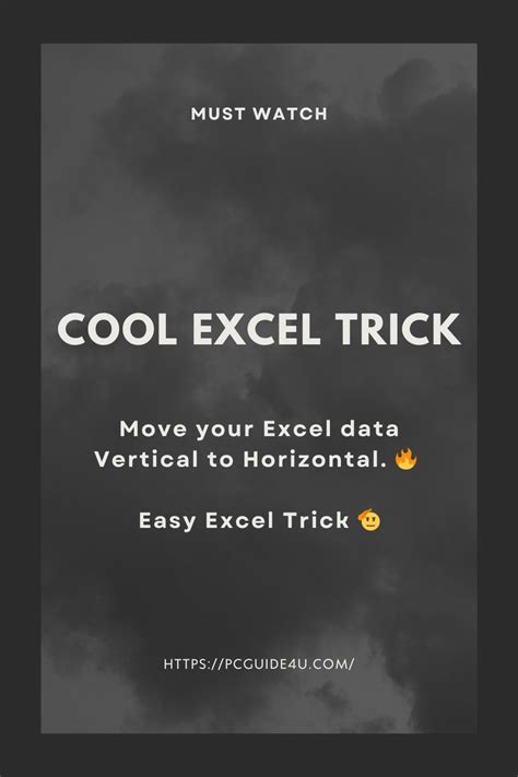 Move Your Excel Data Vertical To Horizontal PCGUIDE4U