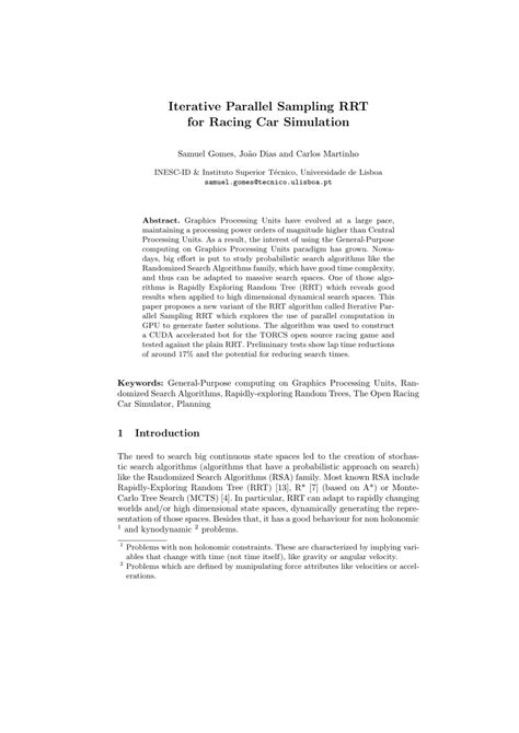 Pdf Iterative Parallel Sampling Rrt For Racing Car Simulation