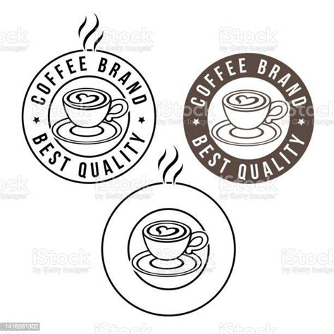 라인 아트 라운드 커피와 하트 아이콘 텍스트와 함께 세트 4 0명에 대한 스톡 벡터 아트 및 기타 이미지 0명 갈색 검은