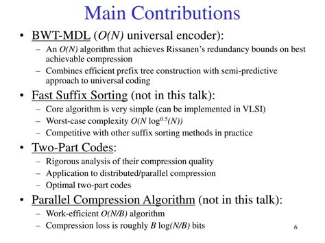 Ppt Fast Parallel Algorithms For Universal Lossless Source Coding Powerpoint Presentation Id