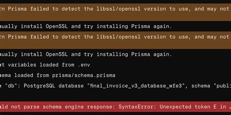 Prisma Could Not Parse Schema Engine Response Dev Community