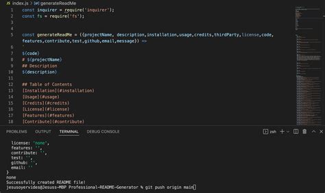 github jesusoyer professional readme generator creates a