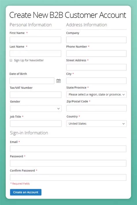 Magento 2 B2b Registration Form Extension