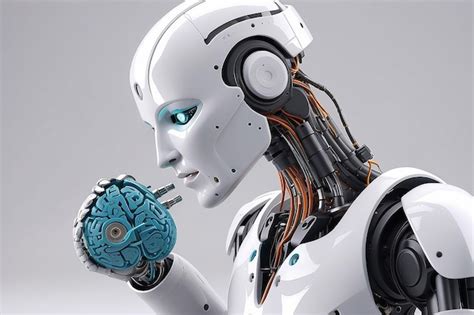 3d rendering robot arm writing ai brain premium ai generated image