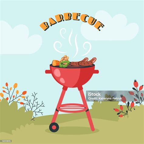 바베큐 파티 화로 그릴 스테이크 고기 음식 집에서 구운 야채가있는 바베큐 배경 배너 휴일 카드 여름 피크닉 전단지 광고 포스터에