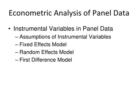Ppt Econometric Analysis Of Panel Data Powerpoint Presentation Free Download Id 9596279