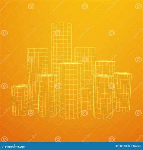 Mesh Cylinder City Array Stock Vector Illustration Of Plug 106127049