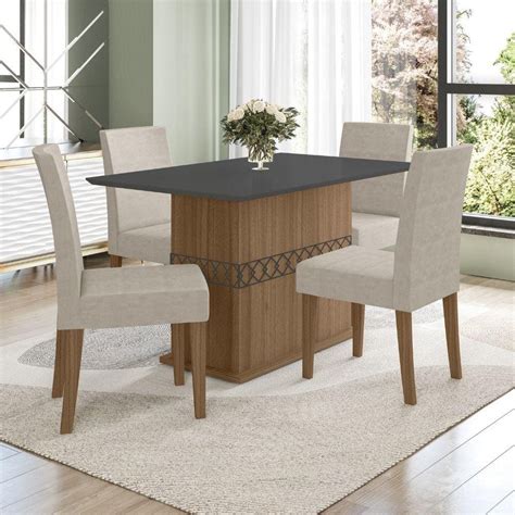 Mesa Jantar Retangular Com Cadeira Extra