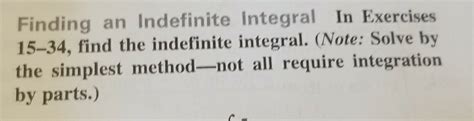 Solved Finding An Indefinite Integral In Exercises Chegg