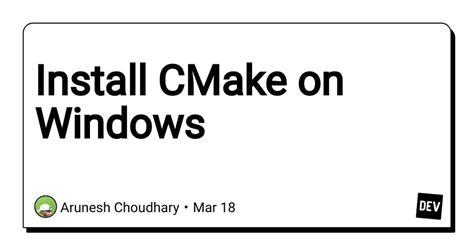 Install Cmake On Windows Rdevto