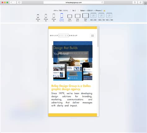 Responsive Design Mode In Safari Briley Design Group Blog