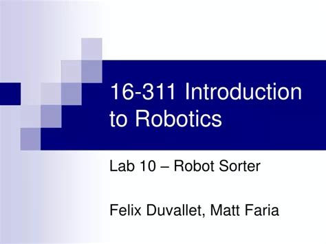 PPT 16 311 Introduction To Robotics PowerPoint Presentation Free Download ID 9714141