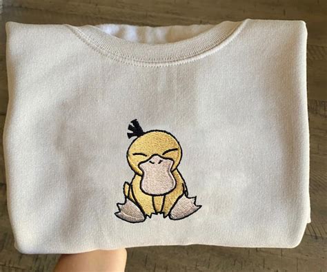 Psyduck Custom Embroidered Sweatshirt Psyduck Embroidered Etsy