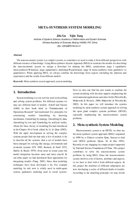 Pdf Meta Synthesis System Modeling