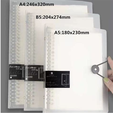 A5 Cover Refillable Plastic Notebook Loose Leaf B5 Stationery 60 Sheets Large Loose Leaf