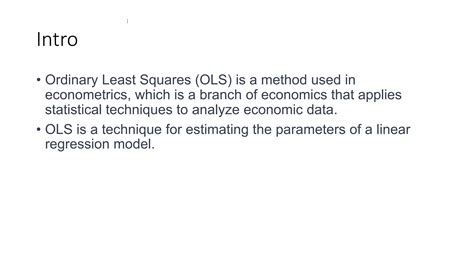 Assumptions Of OLS Pptx